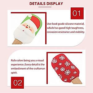 Christmas Spatula Set, 4 Pieces Kitchen Christmas Silicone Spatula Set with Wooden Handle for Baking Cooking and Christmas Gifts ( Assorted Color )