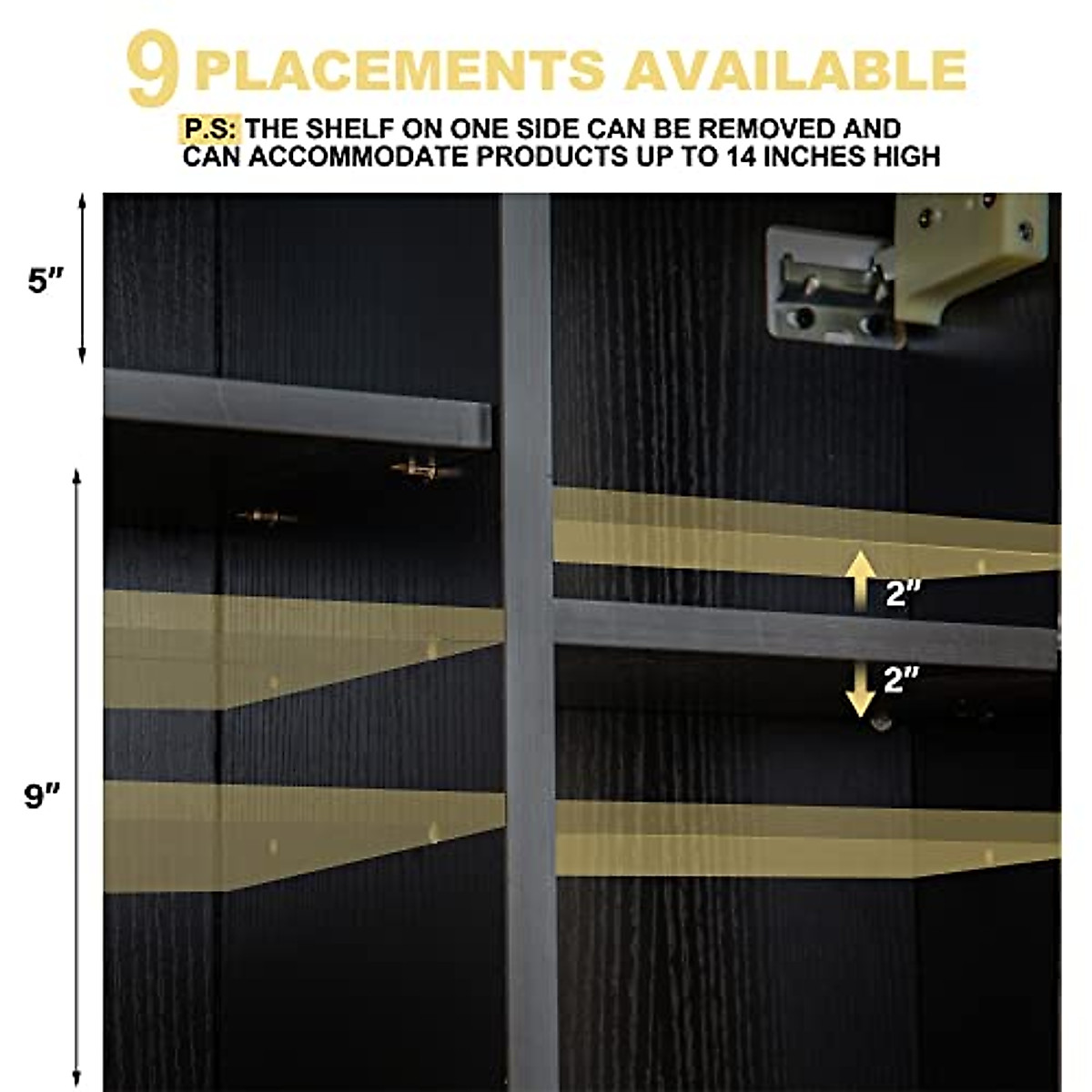 SUNTAGE Bathroom Wall Cabinet, Over Toilet Storage Cabinet w/2 Towel Bar, Paper Roll Holder & Adjustable Shelf in 9 Combinations, Medicine Cabinets Ideal for Bathroom, Living Room, Kitchen (Black)