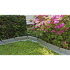 Emsco Group 2032HD Bedrocks Trim-Free Gray, 20 Feet – Natural Stacked Slate Design Garden Lawn Edging