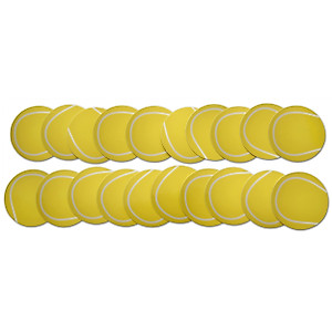 Novel Merk Tennis Sports Ball Vinyl Stickers - 2” Round Individual Decals for Laptop, Water Bottle, Phone, Party Favors, & Decor - Adheres to Clean Surfaces Waterproof & Repositionable (20)