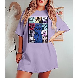 Women's Oversized T Shirts Country Music Shirts Swift Concert Outfits Funny Cat Lover Shirt Swift Fans Top Purple