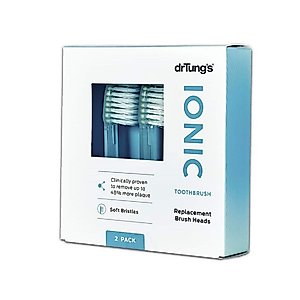 DR TUNG'S Ionic Hygienic Replacement Brush Heads - 2 count (Pack of 3)