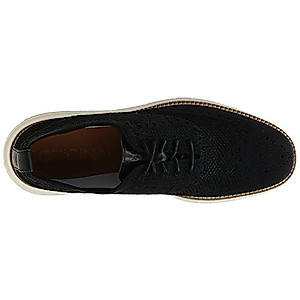 Cole Haan Men's Original Grand Knit Wing TIP II Sneaker, BLACK/IVORY, 10 M US