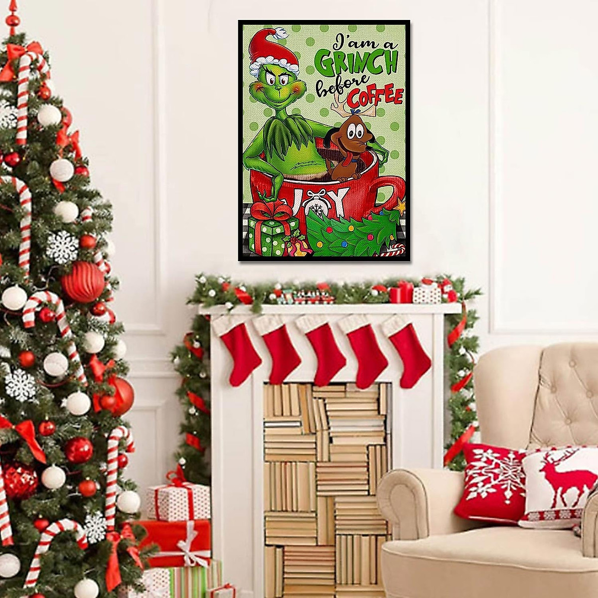 Christmas Diamond Art Kits for Adults, 5D Adults Diamond Painting Kits DIY Diamond Gem Art Full Drill Crystal Rhinestone Arts and Crafts Christmas Diamond Dots for Home Wall Decor 12X16Inch