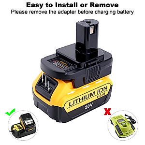 Battery Adapter with USB Port for Dewalt to Ryobi Battery&for Milwaukee to Ryobi Battery,Convert Dewalt 20V/Milwaukee 18V Battery to Ryobi 18V One+ Lithium-ion Battery(Only DM18RL Adapter)