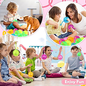 Sotiff 18 Pcs Light up Ball Spiky LED Bouncy Ball Flashing Squeaky Ball Multicolor Puffer Balls Stress Relief Balls Rubber Sensory Toy Carnival Prizes Bulk Party Favors for Teens, Adults, Children