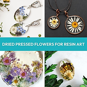 Resiners 100Pcs Dried Pressed Flowers for Resin Molds, Purple Real Pressed Flowers Dry Leaves Kit for Art Crafts Resin Jewelry Making Scrapbook Supplies Card Making Soap Candle DIY