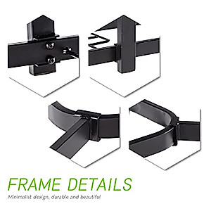 VICLLAX Outdoor Patio Dining Table for 6, 59"x 38" Metal Slatted Tabletop with Umbrella Hole for Patio Lawn Deck