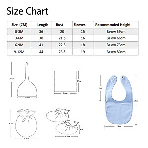 Newborn Boy Girl Clothes Sets Baby Cotton Long Sleeve Romper Jumpsuits Unisex Outfits with Baby Mittens Baby Hats Gloves