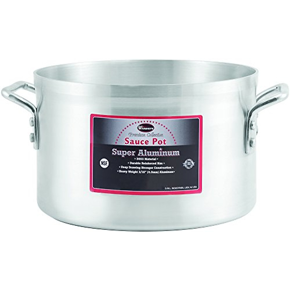 Winco USA Super Aluminum Sauce Pot, Heavy Weight, 20 Quart, Aluminum