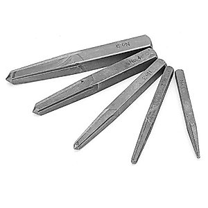 Straight Fluted Screw Extractor Set, 5 Pcs M4-M18 | 3/16-Inch to 5/8-Inch Easy Out Bolt Extractor Set for Broken Bolt Thread Repair, Carbon Stee