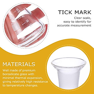 Clear Glass Glass Erlenmeyer Flask, 50ml Narrow Mouth Borosilicate Glass Graduated Conical Flask with Glass Stopper for Experiment, Lab Beaker