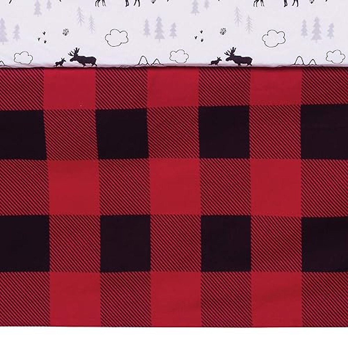 Trend Lab Lumberjack Moose 3 Piece Crib Bedding Set, Gender-Neutral Color Palette, Includes Quilt, Fitted Crib Sheet and Skirt