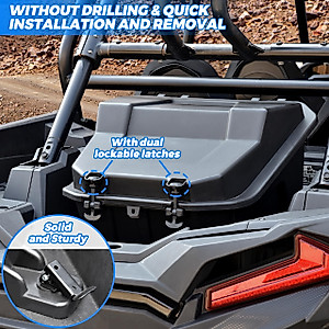 SAUTVS Cargo Bed Box for Polaris RZR 900/XP 1000/XP Turbo, Poly Water Resistant 69 QT Rear Cargo Storage Box for Polaris RZR 900 / XP 1000 / XP 4 1000 / S 2014-2023 Accessories (Replace #2881193)