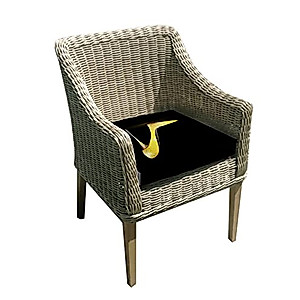 Outdoor Chair Seat Covers Set of 4,Gold High Heels Black Back Waterproof Chair Seat Covers for Dining Room Kitchen,Women Elegant Glitter Shoes Removable Washable Chair Seat Protector with Straps