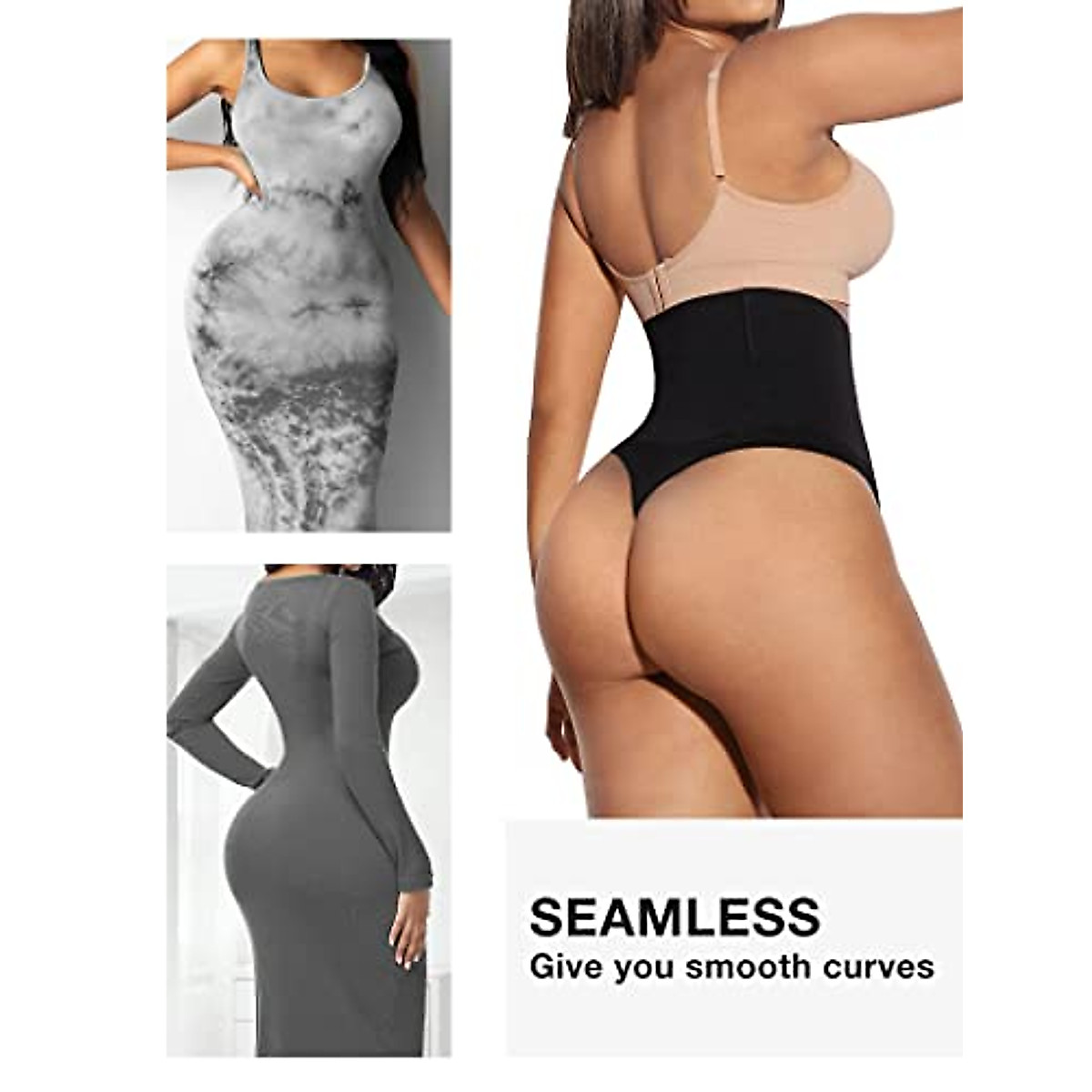 Lover-Beauty Shapewear for Women High Waist Double Tummy Control Panty Tummy Control Shapewear Invisible Waist Trainer Body Shaper Black XL/XXL