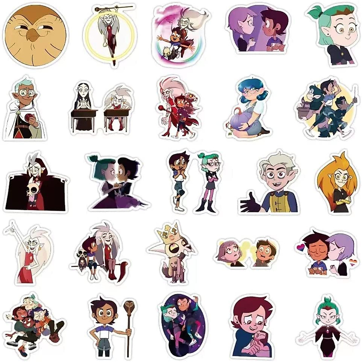 50Pcs The Owl House Stickers Pack for Laptop Water Bottle Luggage Snowboard Bicycle Skateboard Decal for Kids Teens Adult Waterproof Aesthetic Stickers (The Owl House)