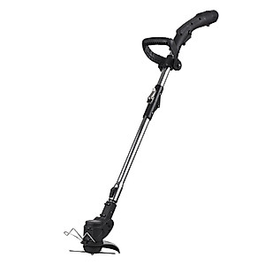 QIUNI Cordless Grass Trimmer Weed Wacker 12V Weed-Wacking Machine Lightweight Adjustable Height Metal Cutting Blade for Garden and Yard Bush Mowing Grass Lawn Pruning