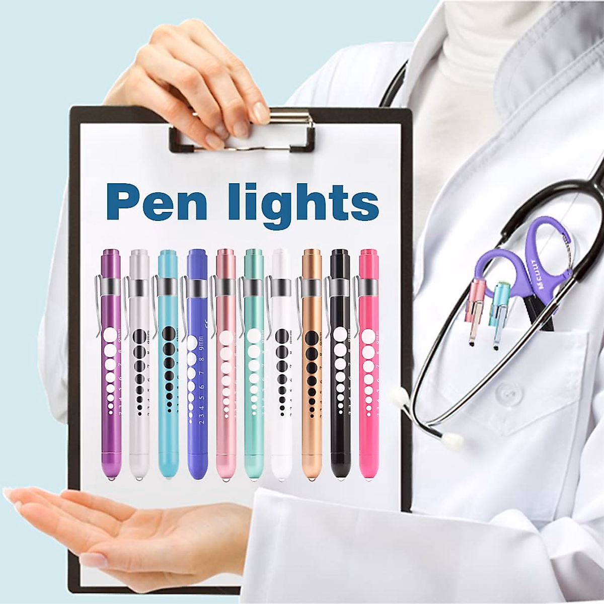 MEUUT 3 Pack Pen Lights for Nurses with 6 Batteries – Medical Penlights Nurse Accessories for Work, Perfect Nursing Student Essentials Medical Supplies for Nurses Doctors EMT Trauma