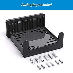 PlusAcc Wall Mount for Xbox Series X - Hanging Wall Stand Shelf Holder for Xbox X Gaming Console, Vertical Bracket Accessories with Cooling Ventilation Design, Open Port Access (Black)