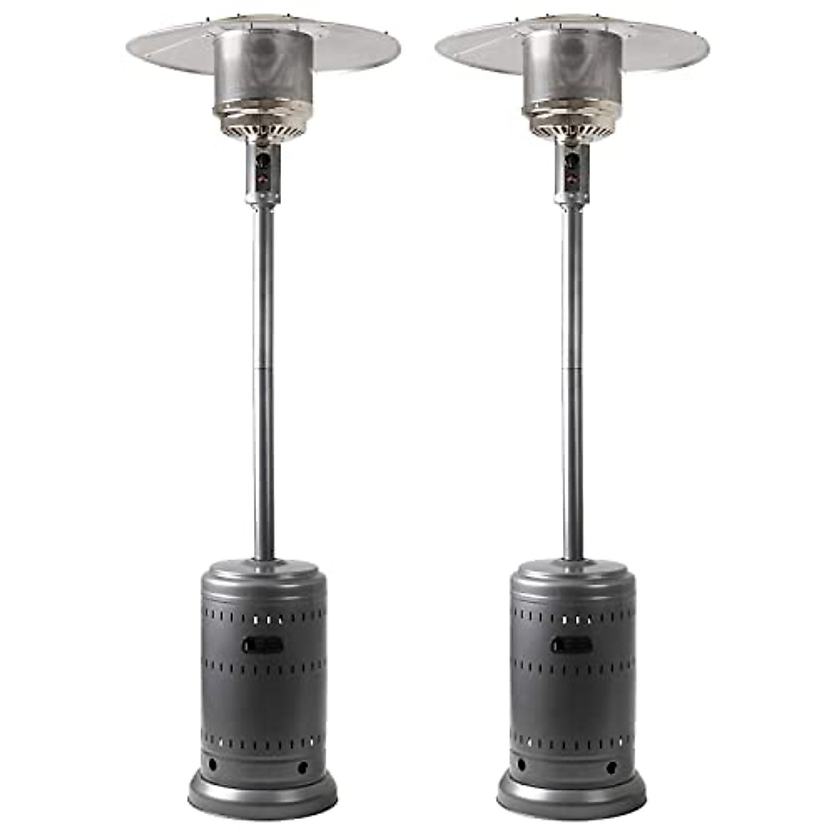PIONOUS 2 Set 46,000 BTU Outdoor Power Propane Heater with Wheels, suitable for Potluck, Dining, Gardens, Homes, Deck, Slate Gray