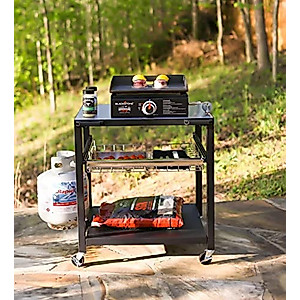 NUUK Double-Shelf Movable Outdoor Pizza Oven Table, 24" x 30" Stainless Steel Commercial Multifunctional Food Prep Worktable with Drawer on Wheels