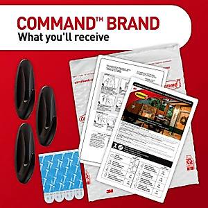 Command Outdoor Large Hooks, Bronze, Holds up to 5 lbs, 3-Hooks, 4-Strips, Decorate Damage-Free