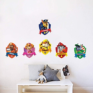 Paw Wall Decals Kids Cartoon - Paw Team Kids for Bedroom Apartment Wall Decor Toys Kids Nursery Removable Decoration TV Show Wall Mural, s20