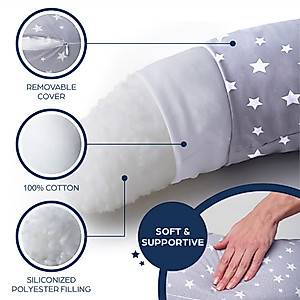 Niimo XXL Pregnancy Pillows for Sleeping & Feeding - 100% Cotton Maternity Pillow Cover, Machine-Washable Body Pillows for Adults, Full Body Pillow & Breastfeeding Pillow, Pregnancy Must Haves