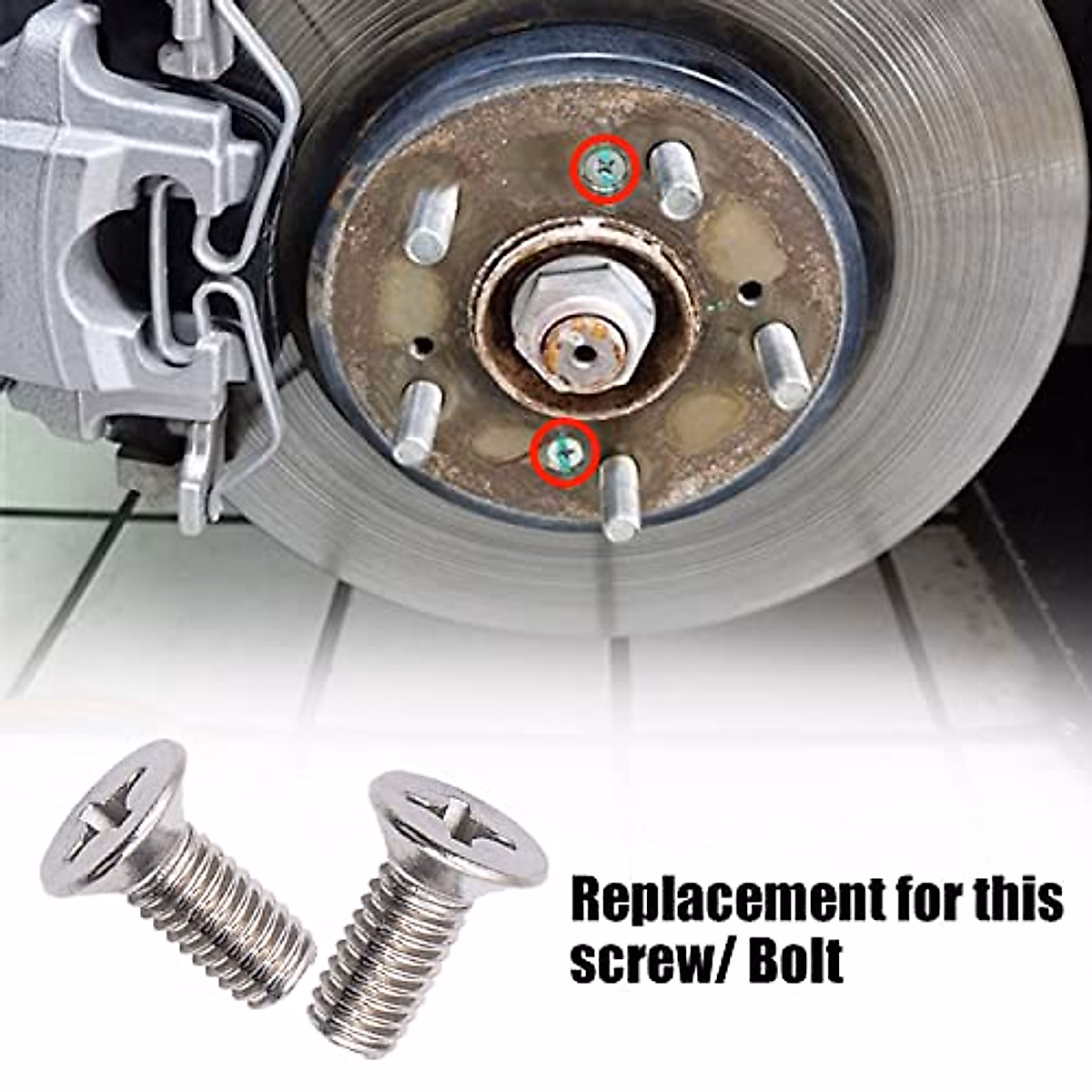 JDDRY 12PCS Stainless Steel Brake Disc Rotor Screws,93600-06014-0H- Compatible With Honda, Acura, Hyundai and Kia,Retaining Hardware Bolts Screw Kit for Front and Rear(Silver,12PCS)