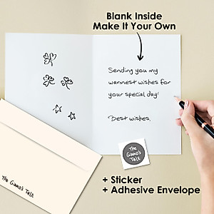 The Gimmo's Tale Cute Card for Cat Lover with PAWS - (Envelopes, Stickers Included)