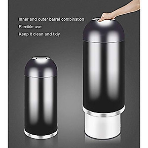 zxb-shop Garbage Can Open Top Dome Trash Can Commercial Metal Trash Can for Hotel Mall Cafes Trash Can (Color : Black, Size : 45L)