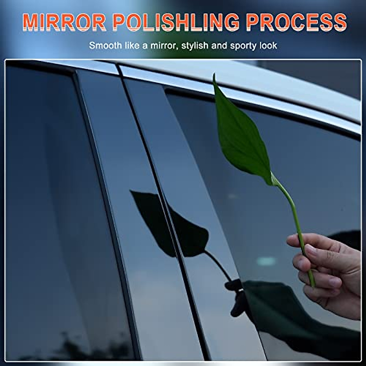 ACLONG Pillar Posts Door Window Trim Glossy Black Stainless Steel Pillar Posts Molding Trim Compatible with Porsche Panamera 2009-2016, Anti Scratch Stickers Door Pillar Moldings Cover Set -Set of 4