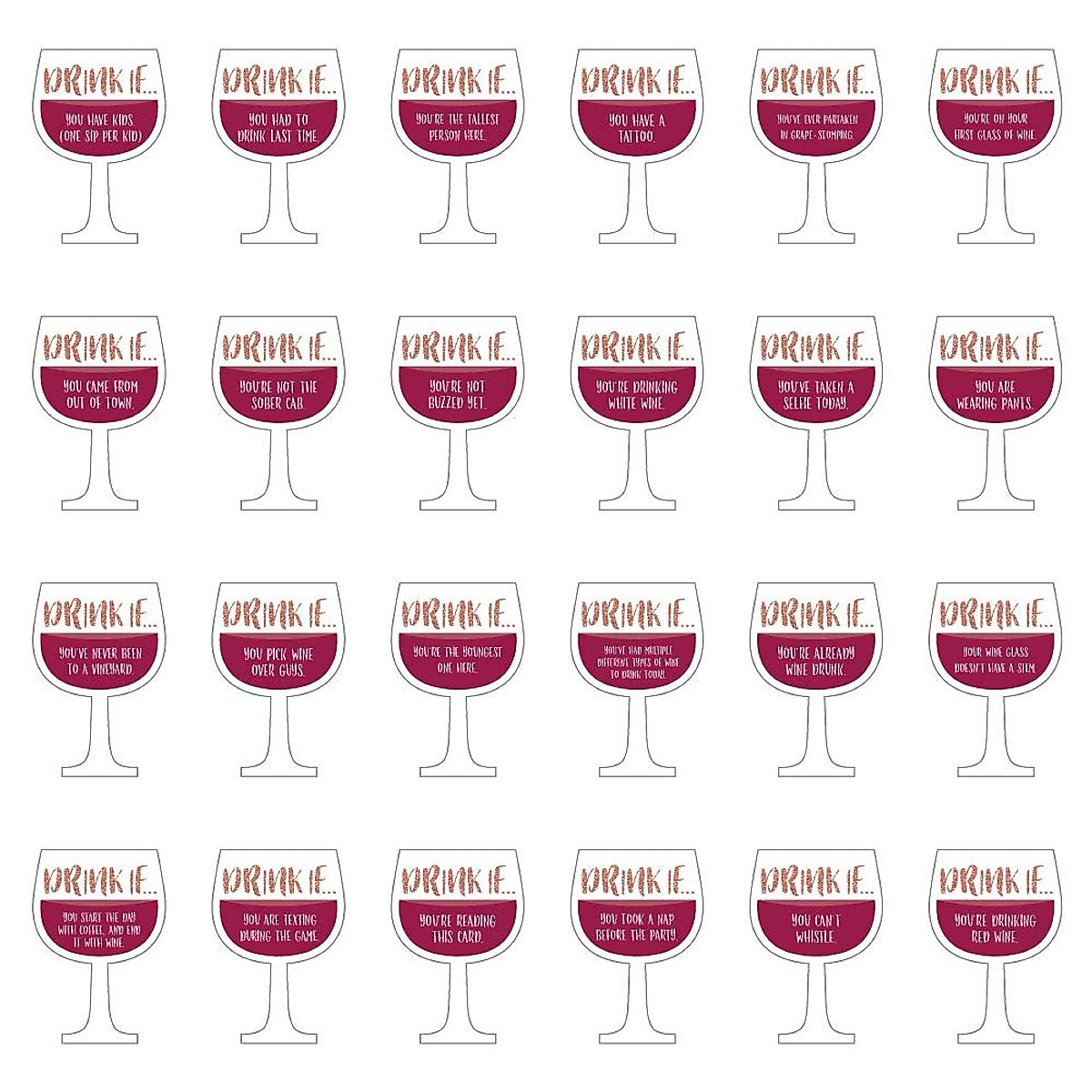 Big Dot of Happiness Drink If Game - But First, Wine - Wine Tasting Party Game - 24 Count