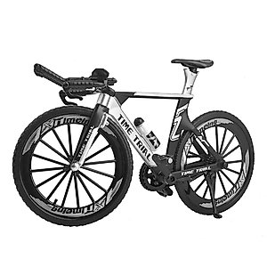 Ailejia Alloy Mini Finger Mountain Bikes Ornament Racing Mini Bicycle Toy Dirt Vehicles Model Decoration Crafts for Home (Black)