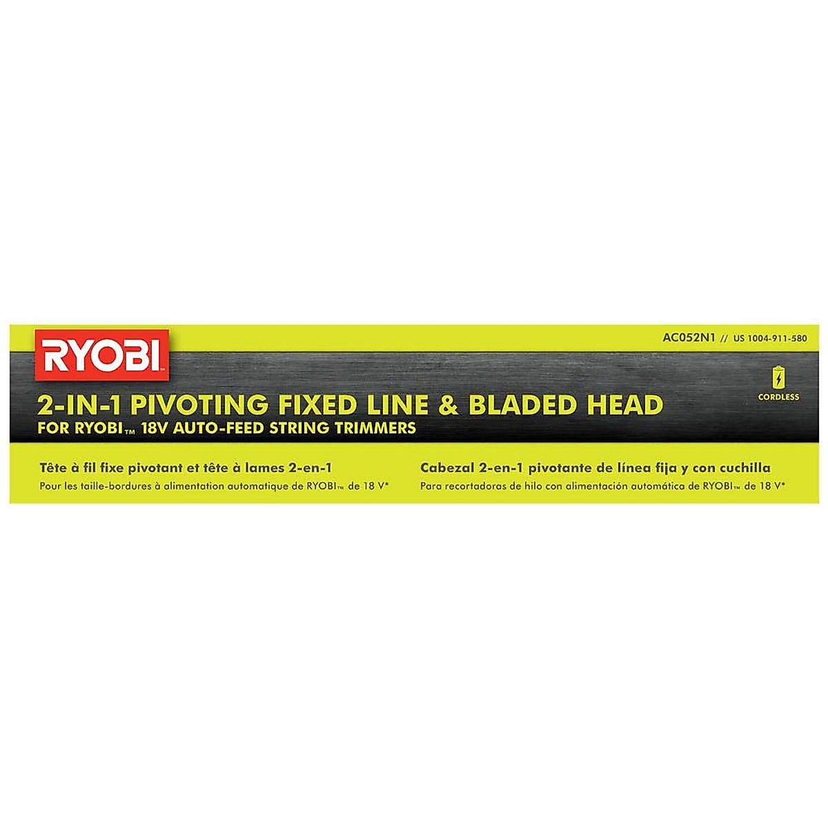 RYOBI 2-in-1 Fixed Line and Bladed Head AC052N1 - Accessory for Auto Feed String Trimmers