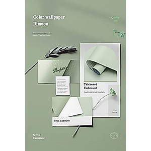 Dimoon Wallpaper78.7 x17.7 Green Peel and Stick Wallpaper Light Green Contact Paper Solid Pure Green Self Adhesive Wallpaper Removable Wallpaper Green Wall Paper Textured Shelf Drawer Vinyl Roll