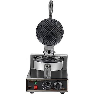 Commercial Electric Waffle Maker 1400W Nonstick Waffle Machine with Temperature and Time Control Stainless Steel Waffle Bake Machine for Bakery Home and Kitchen Restaurant Leisure Snack Bar A (Size :
