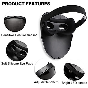 Led Mask with Bluetooth Programmable, Light up Face Mask, for Halloween Masquerade Costume Cosplay Party DJ, Coolest Mask