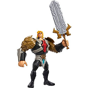 Masters of the Universe and He-Man Figure Deluxe Large He-Man with Sword, MOTU Collectible Toy with Attack Move and Accessories, Netflix Series