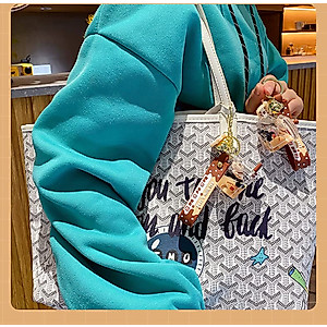 HSYHERE Men Women Creative Interesting Floating Milk Tea Brown Bear Lucky Bottle Keychain Keyrings. Bubble Tea Bear Moving Liquid Sand Car Key Chain Bag Pendant Decoration Holder - Cup.