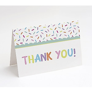 M Market On Mainstreet Sprinkle Thank You Cards for Baby Sprinkles/Baby Showers, Includes White Envelopes, 25 count