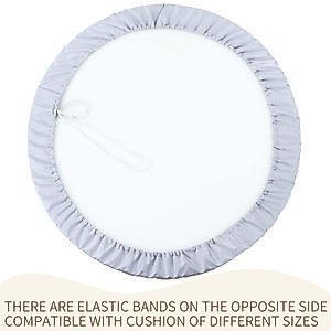 HOMBYS Outdoor Daybed Cushion Cover,Outdoor Round Bed Cushion Cover,Replacement Sunbed Cushion Cover with Drawstring,Patio DayBed Mattress Cover,Cover ONLY,Light Grey