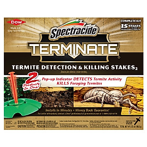 Spectracide Terminate Termite Detection & Killing Stakes, 15 Count & Carpenter Ant Killer, Localized Control Termite Spray, 1.33 Gallon (RTU Spray) & Terminate Termite Killing Foam, 16 fl Ounce