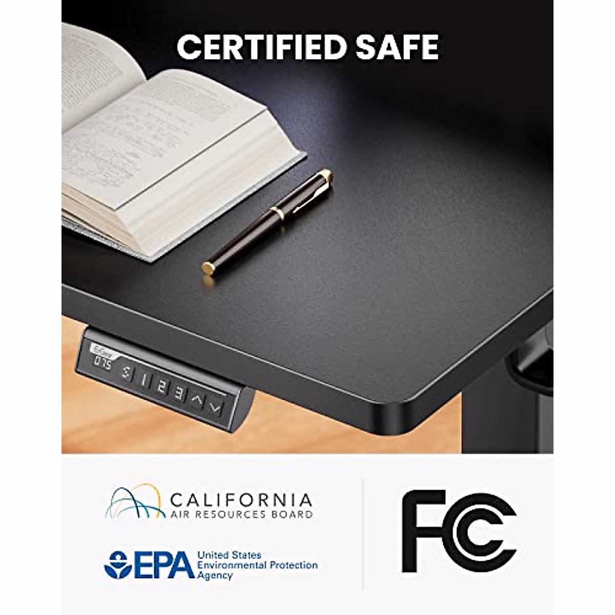 ErGear Electric Standing Desk with Keyboard Tray, Adjustable Height Sit Stand Up Desk, Home Office Desk Computer Workstation, 48x24 Inches, Black