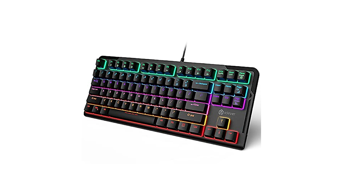 iClever TKL Mechanical Gaming Keyboard - Compact & Durable
