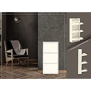 Mabel Home Modern 3 & 4 & 5 Drawer Shoe Cabinet, 3-4-5 Tier Shoe Rack Storage Organizer (3 Tier, White)