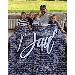 Personalized Name Blanket for Your Family, Custom Throw Blanket with Name, Best Gift for Daughter, Mom, Dad, Grandma. Great Gift for Birthday, Christmas, Graduation, Mother Day, Wedding Gift