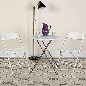 Flash Furniture Hercules™ Series Plastic Folding Chair - White - 10 Pack 650LB Weight Capacity Comfortable Event Chair-Lightweight Folding Chair