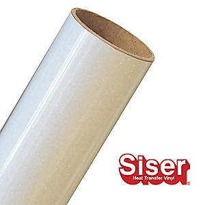 Siser Glitter HTV 11.8"x5ft Roll - Iron on Heat Transfer Vinyl (White)